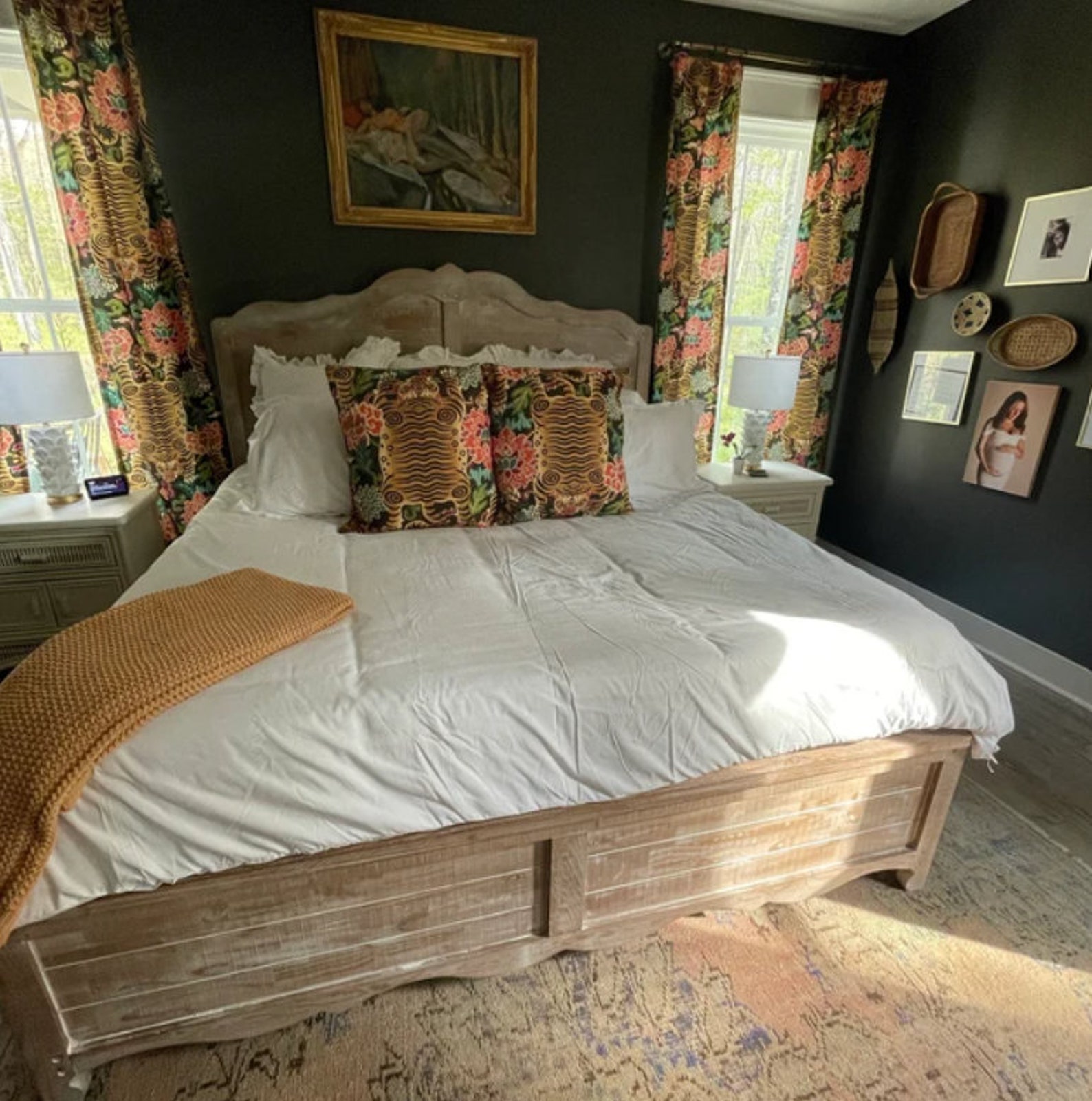 Slate Tiger Curtains, Cotton Basketweave Drapes, Bedroom, Living Room ...