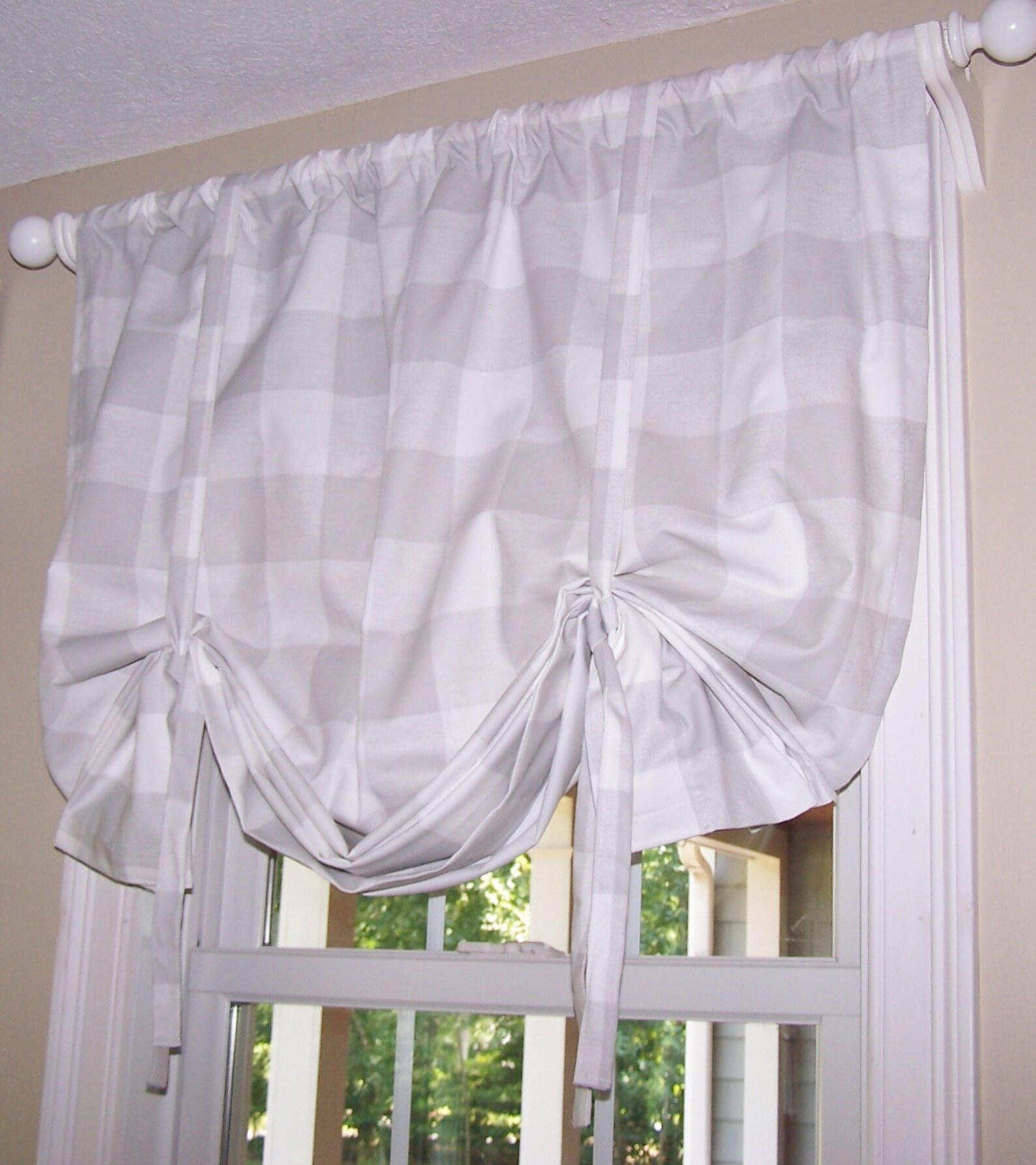 Tie up Valance Grey Valance Gray Curtainsfarmhouse - Etsy