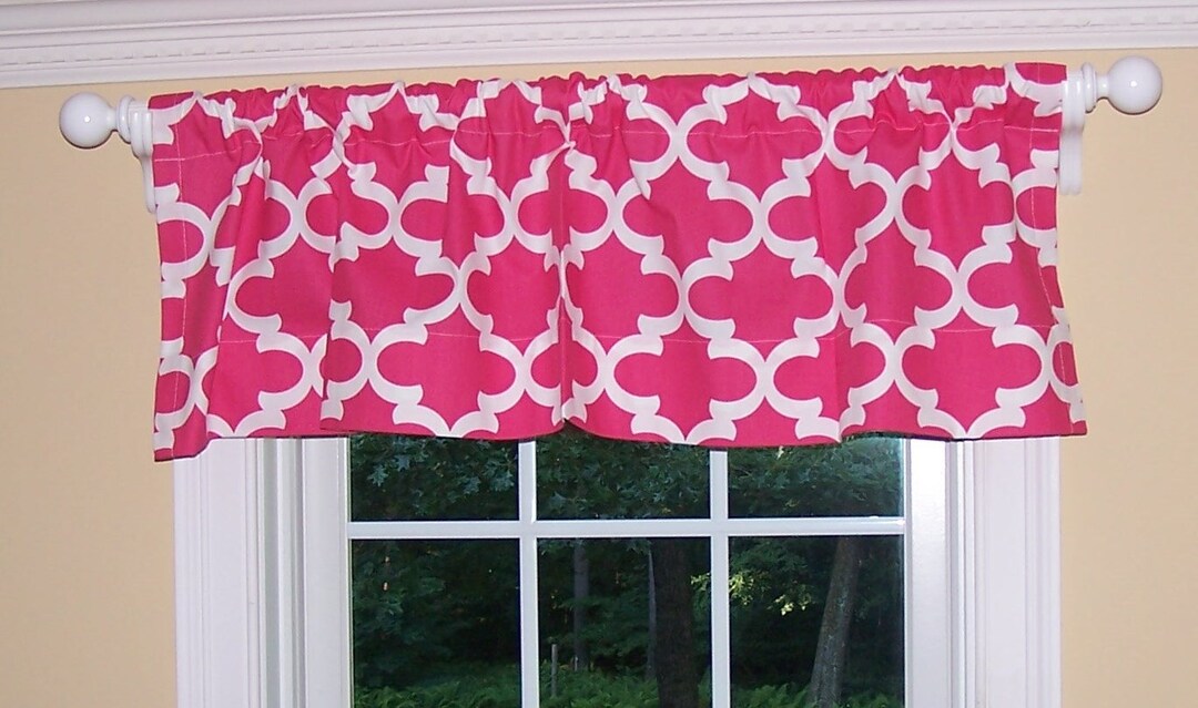Pink Window Valance,hot Pink Curtains, Valance, Custom Drapery Panel ...