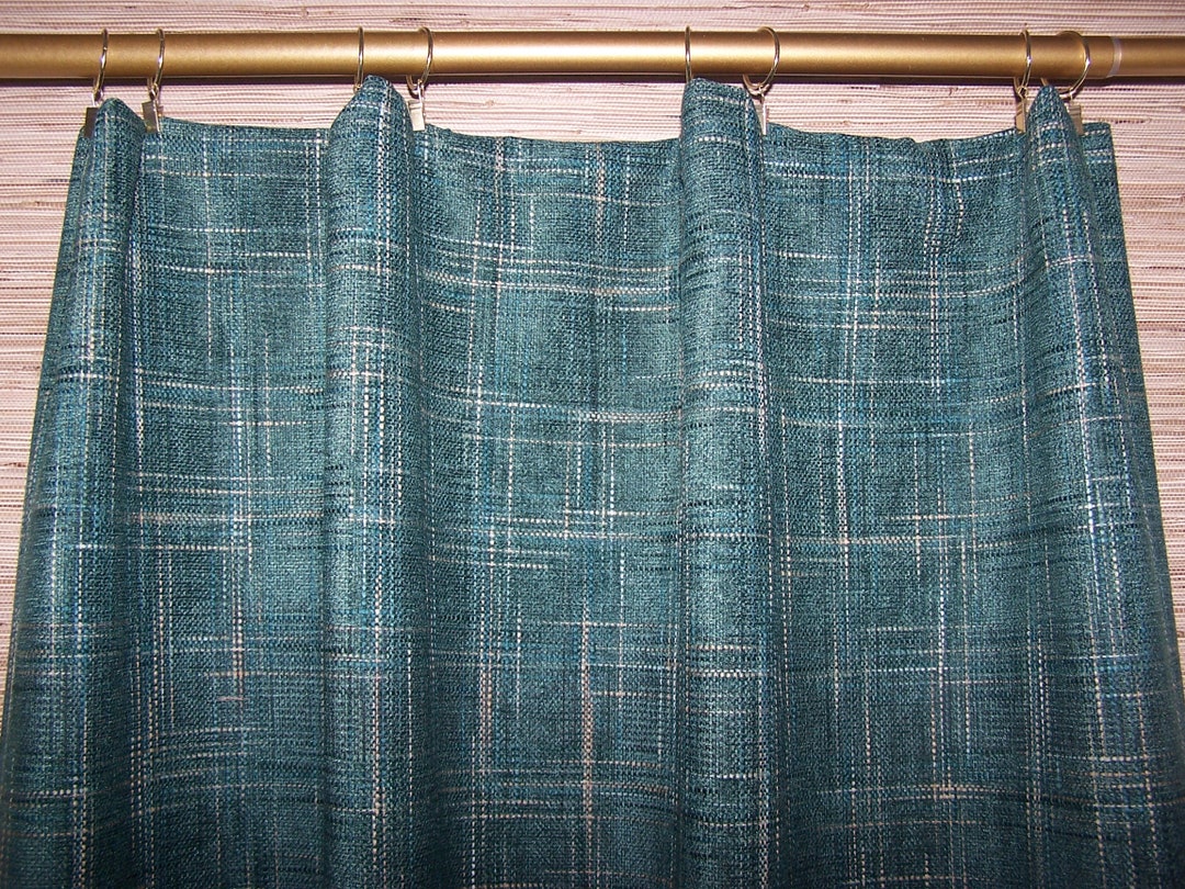 Luxury Drapes, Woven Hunter Green Check, Modern Farmhouse, Kitchen ...