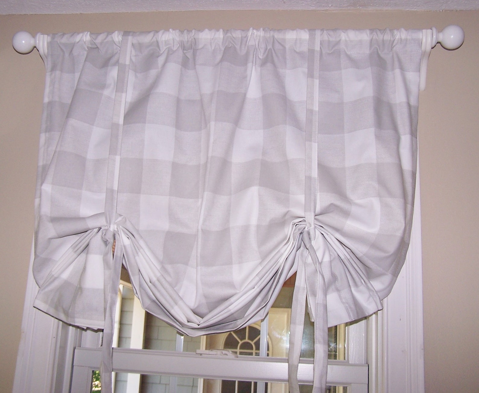 Tie up Valance Grey Valance Gray Curtainsfarmhouse - Etsy