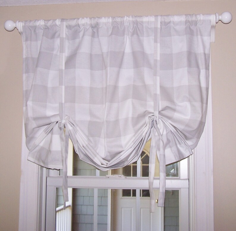 Tie up Valance Grey Valance Gray Curtainsfarmhouse - Etsy