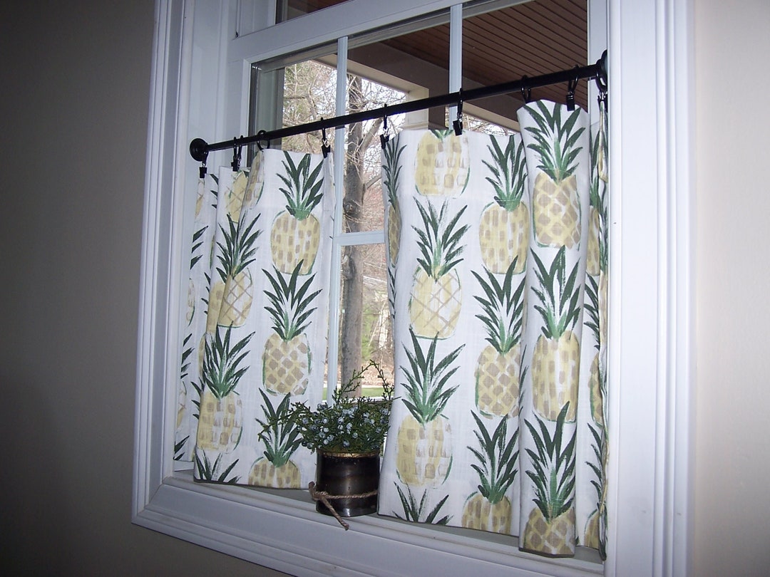 Green Cafe Curtains, Tiers, Valances, Kitchen, Bathroom Curtains ...