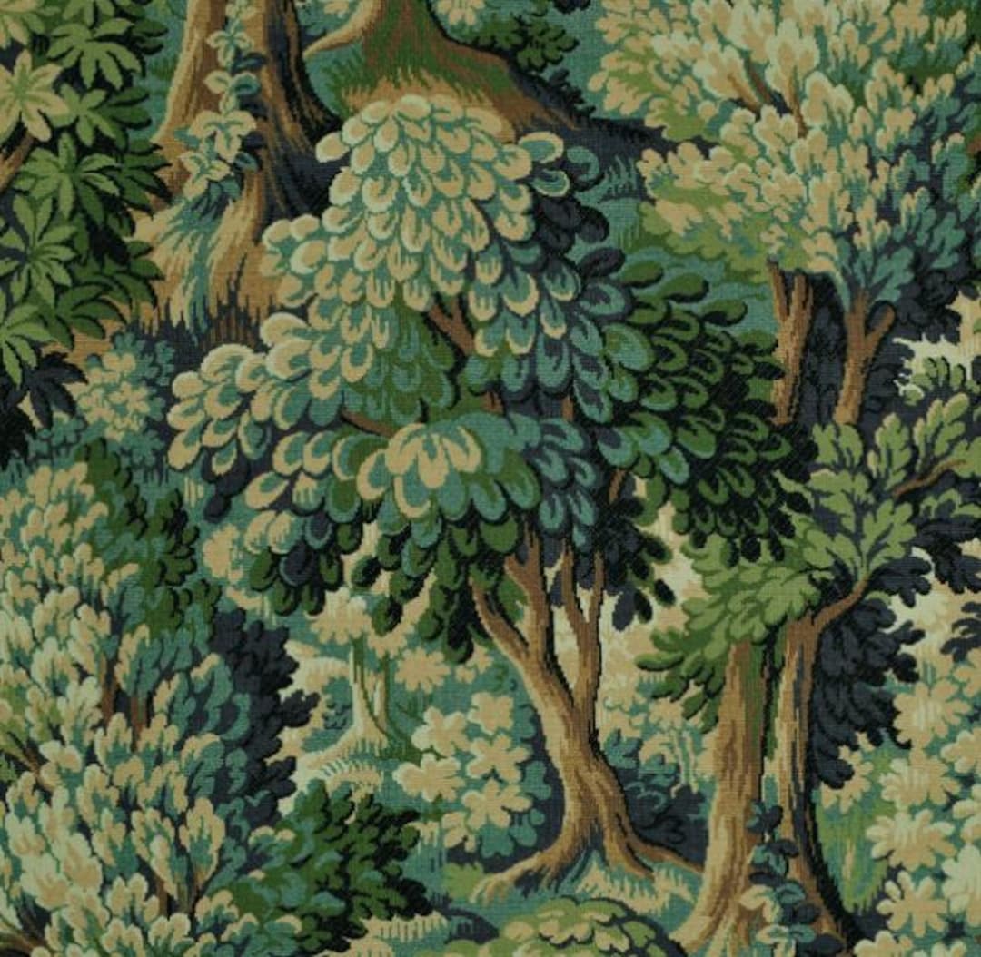 Pair Into the Woods Tapestry Fabric Drapery, Panel 24" 52" Wide, Trees ...