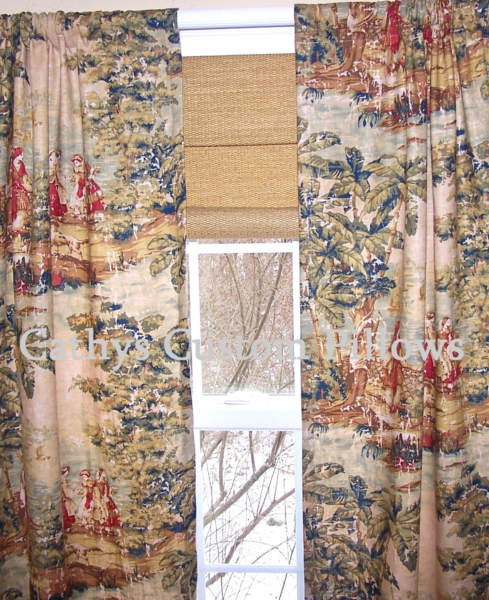 Covington Bosporus Antique Red Curtains, Heavy Linen Drapes, Living ...