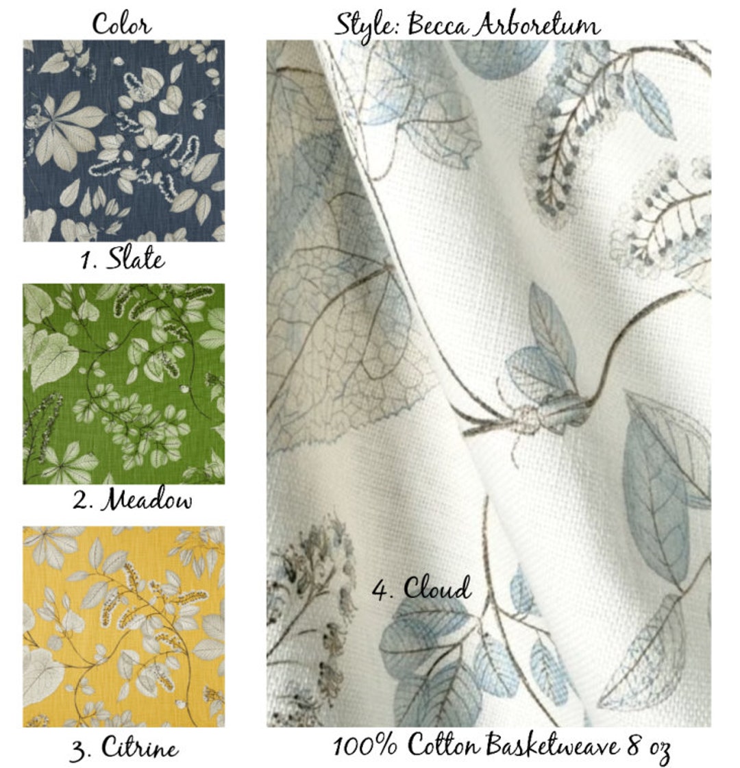 Ballad Becca Cloud Cotton Basketweave Linen Like Curtains, Arboretum ...