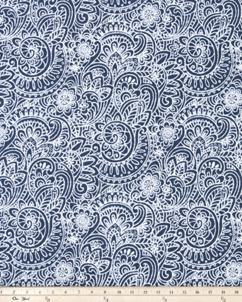 Blue Valance - Italian Denim - Premier Prints Cotton - Window ...
