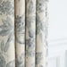Leaves Indigo Print Floral Luxury Drapes, Handmade Curtains, Linen ...
