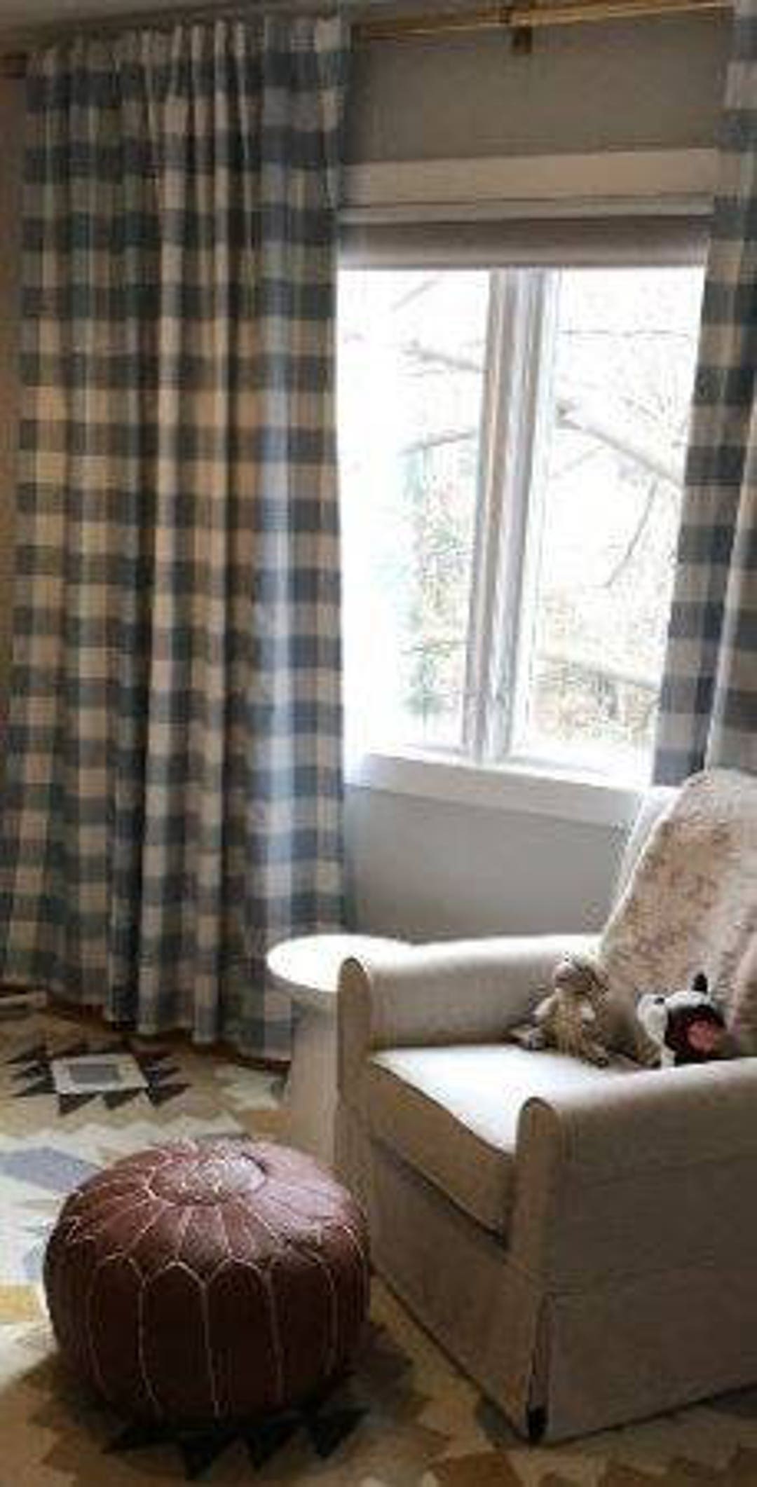 Blue and White CHECK CURTAINS, Blue Check Curtains,large Check Curtains ...