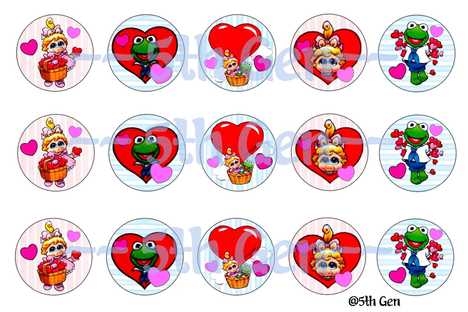 Muppet Babies Valentine Bottle Cap 1" Images (4x6) - Etsy