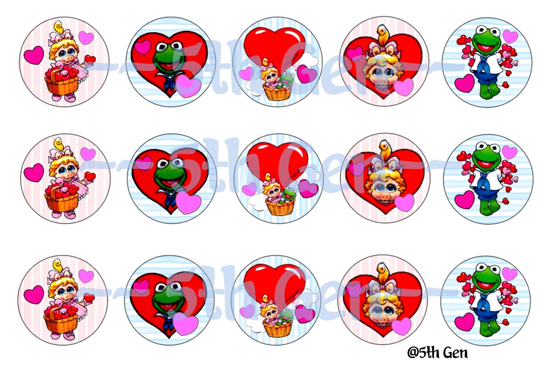 Muppet Babies Valentine Bottle Cap 1" Images (4x6) - Etsy