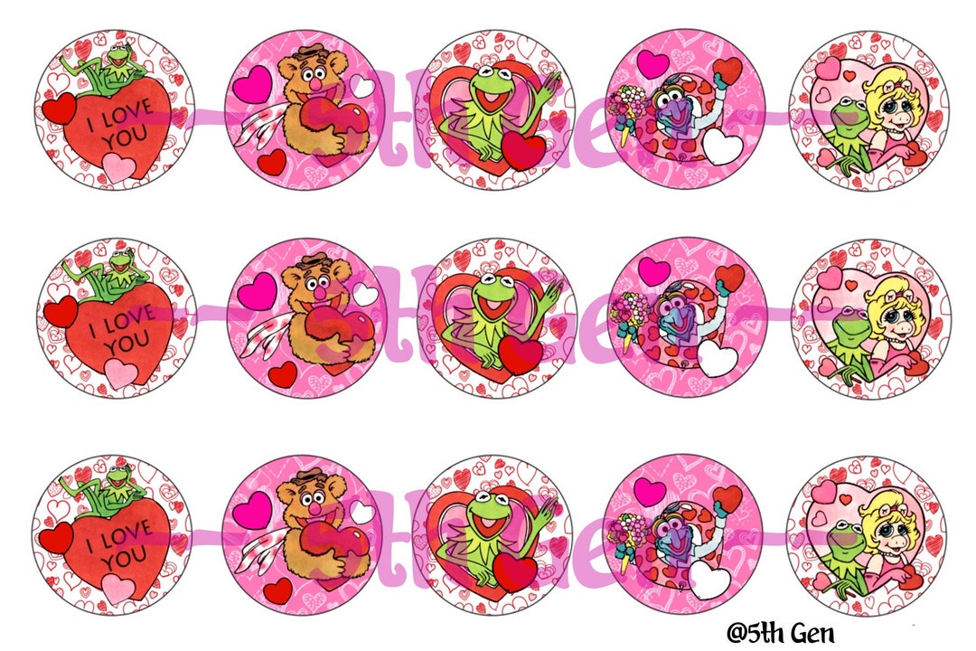 Muppet Valentine 1" Bottle Cap Images (4x6) - Etsy