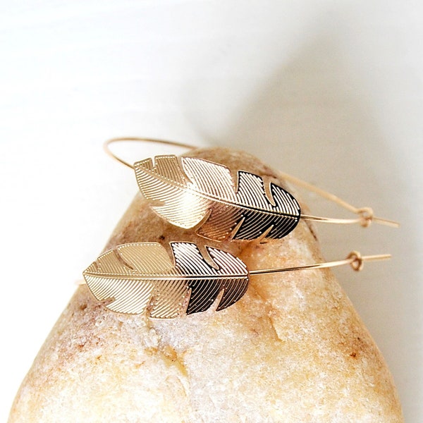 Gold Feather Jewelry - Etsy