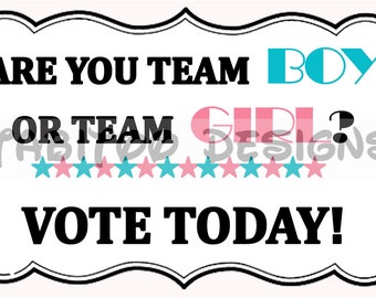 Go Team PINK and Go Team BLUE Gender Reveal / Baby Shower | Etsy