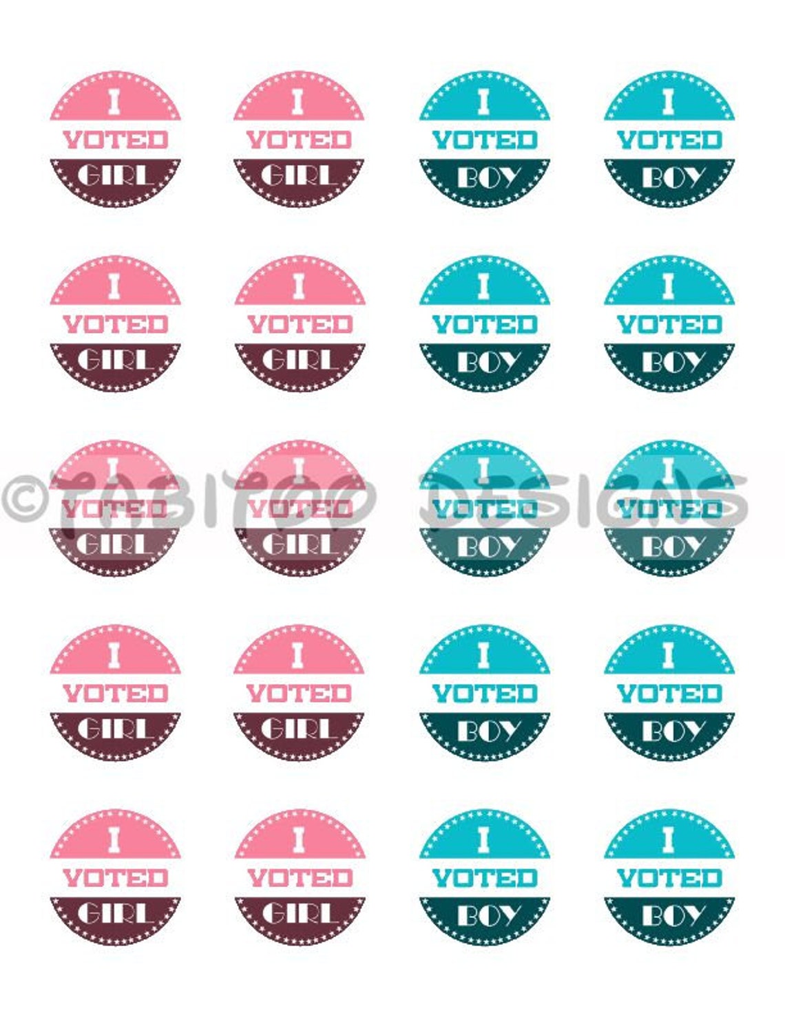 I Voted Boy and I Voted Girl Gender Reveal / Baby Shower - Etsy