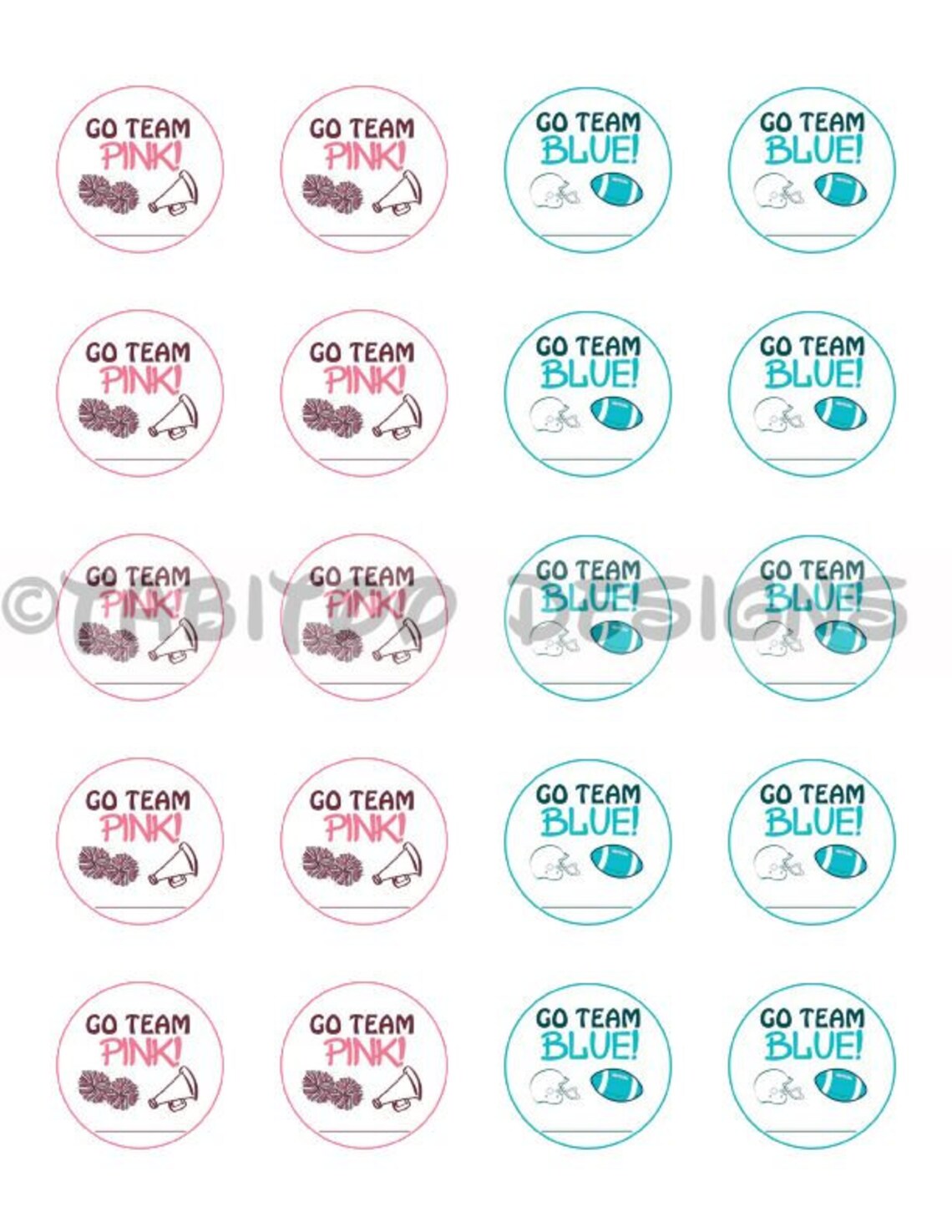 Go Team PINK and Go Team BLUE Gender Reveal / Baby Shower - Etsy