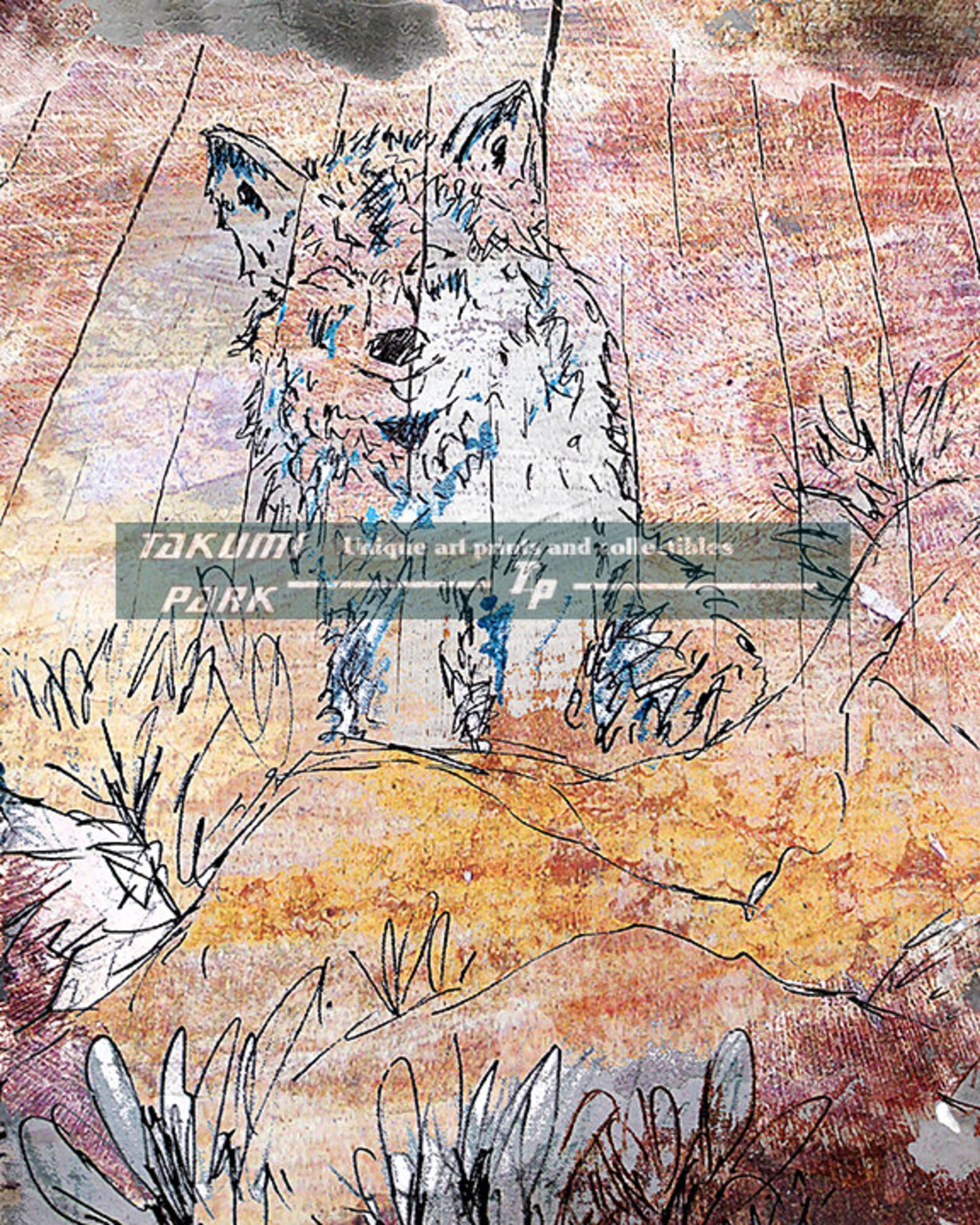 Contemporary Gray Wolf Artwork Living Room Decor Wolf Print - Etsy