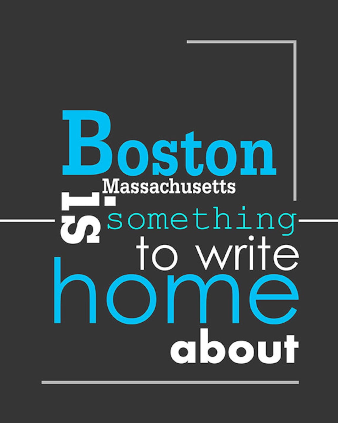 Boston Word Art, Typographic Print, Modern Art, Home Decor, Boston Art ...
