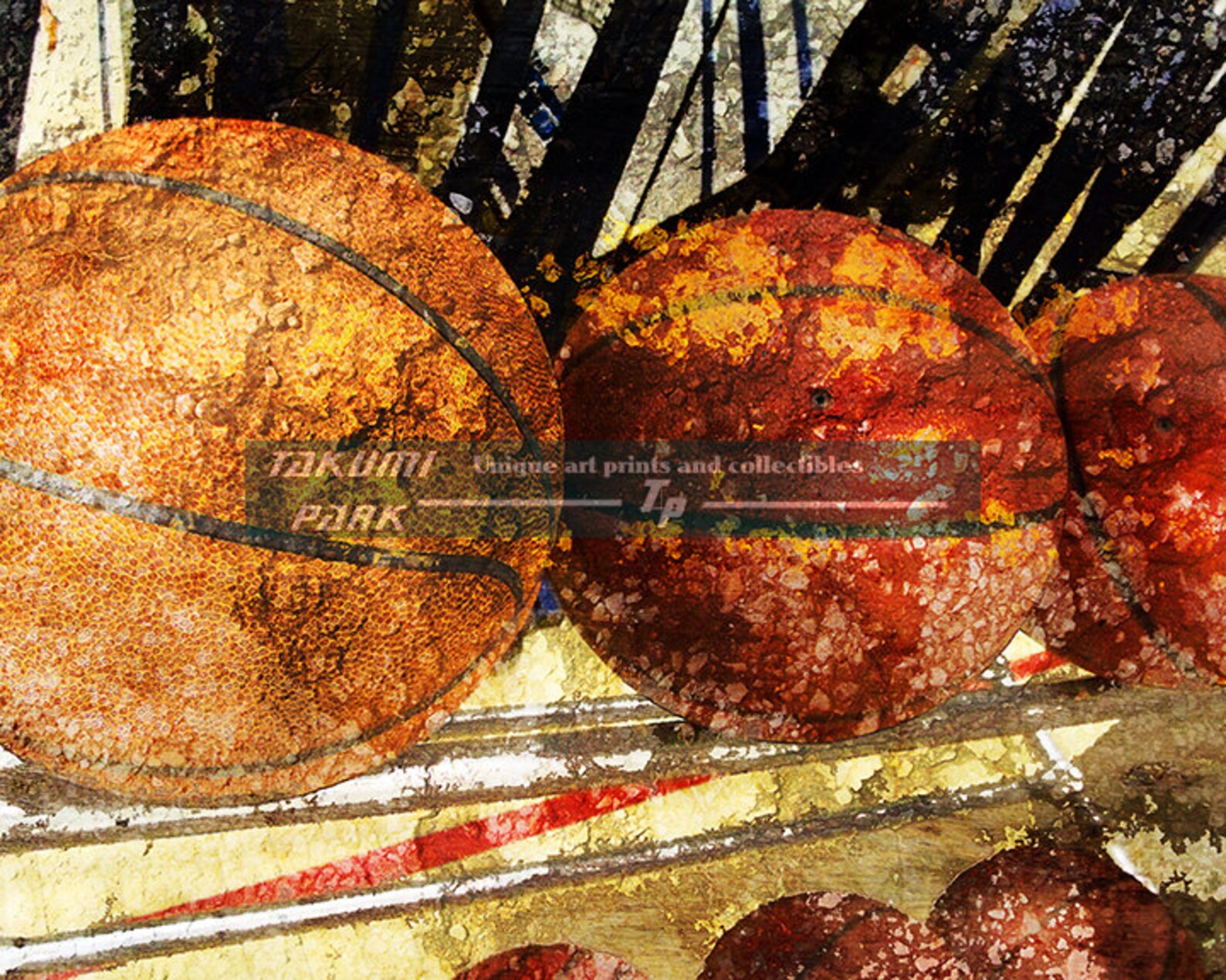 Colorful Sports Artwork Basketball Art Print Mancave Art - Etsy
