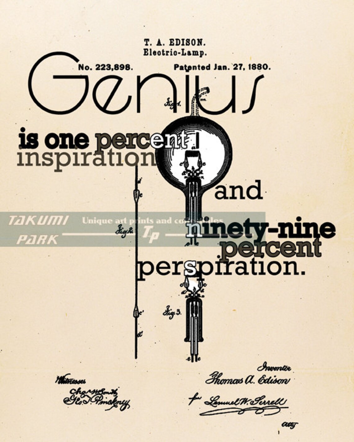 Thomas Edison Quote Art Print, Science Art, Typography Art, Word Art ...