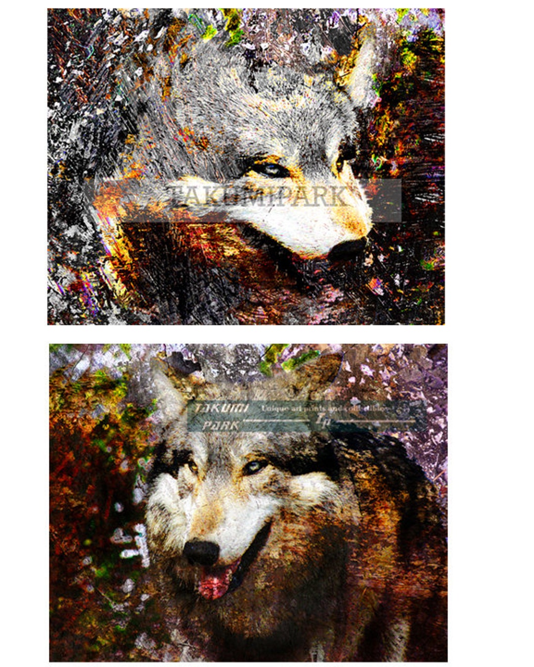 2 Piece Wolf Wall Art Set, Animal Room Decor, Wolves Wall Art Set ...