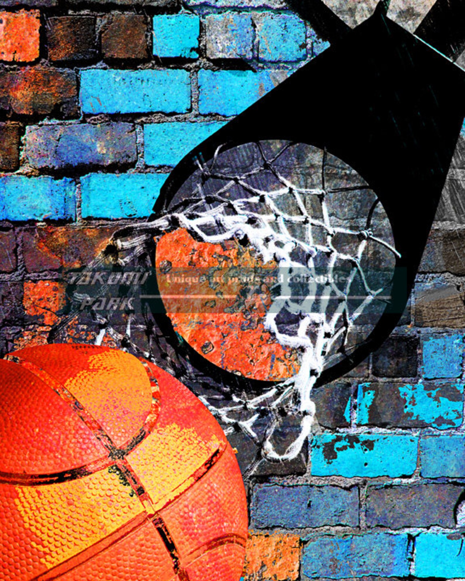Colorful Basketball Image Sports Photo Print Modern Urban - Etsy