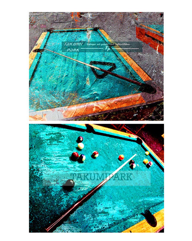 Billiards Art Set, Pool Table Wall Art Set, Gift Idea for Pool Player ...