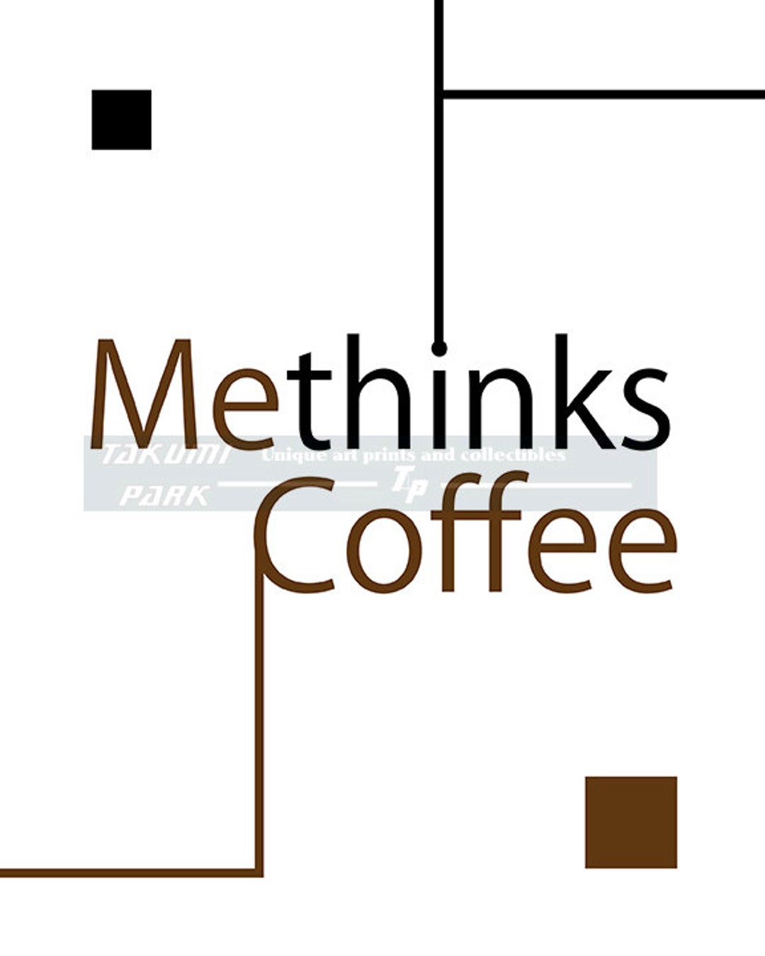 Me Thinks Coffee, Quote Print, Modern Art Print, Cubicle Decor, Office ...