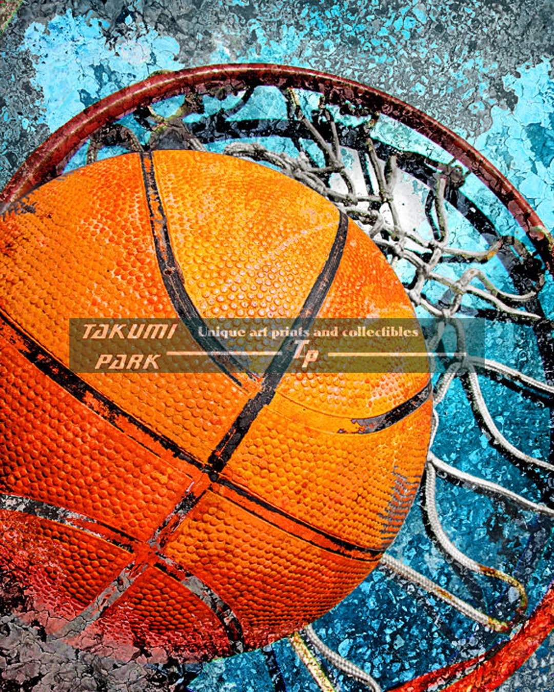 Colorful Basketball Sports Room Art Print, Urban Art, Basketball ...