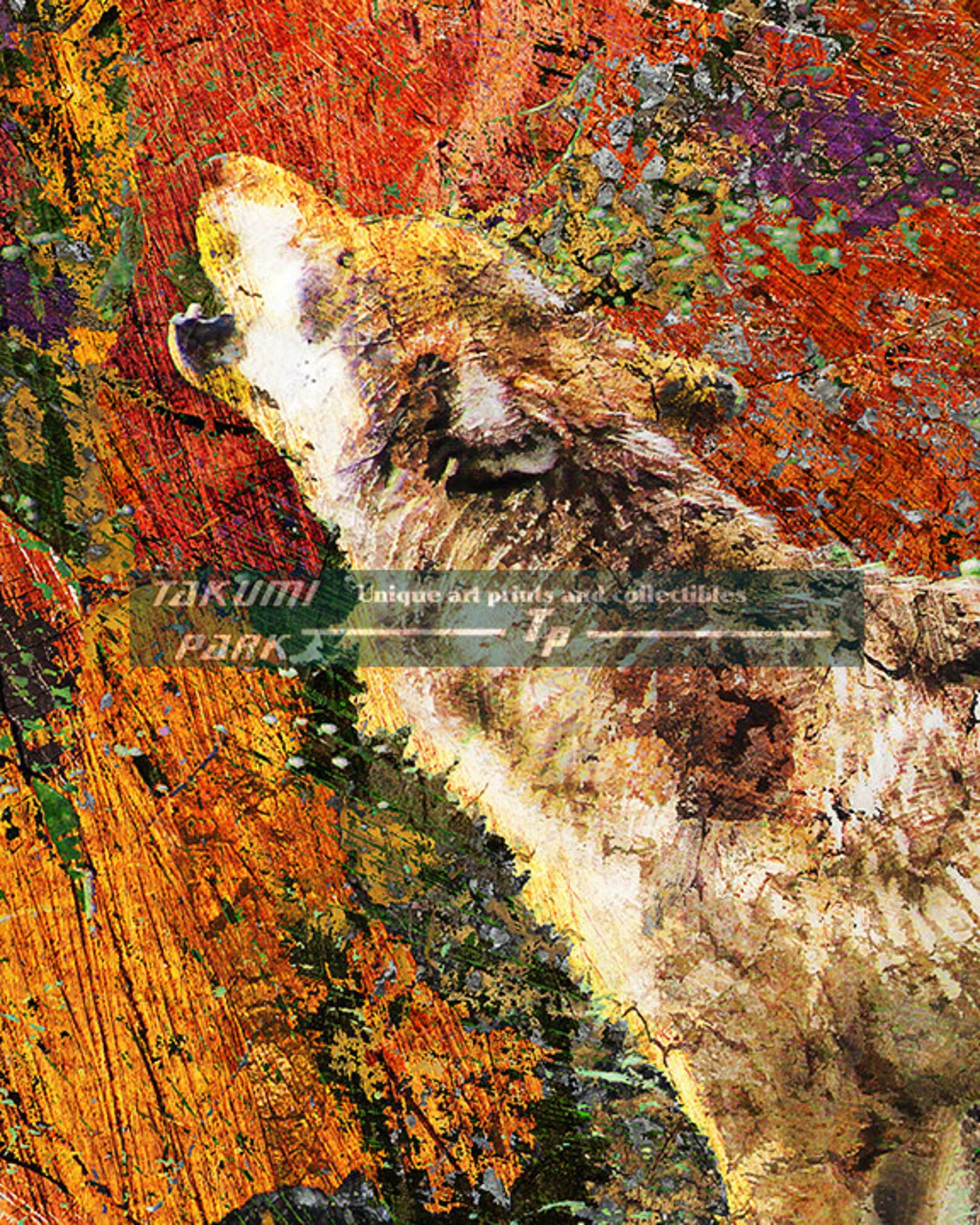 Colorful Wolf Decor Wildlife Animal Art Print Nature Decor - Etsy