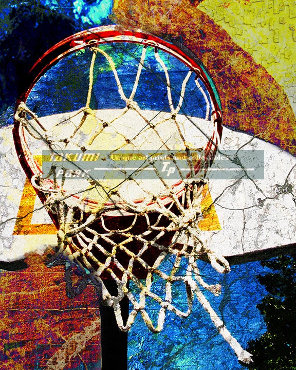 Brightly Colored Basketball Art Print, Sports Wall Art Photo Print ...
