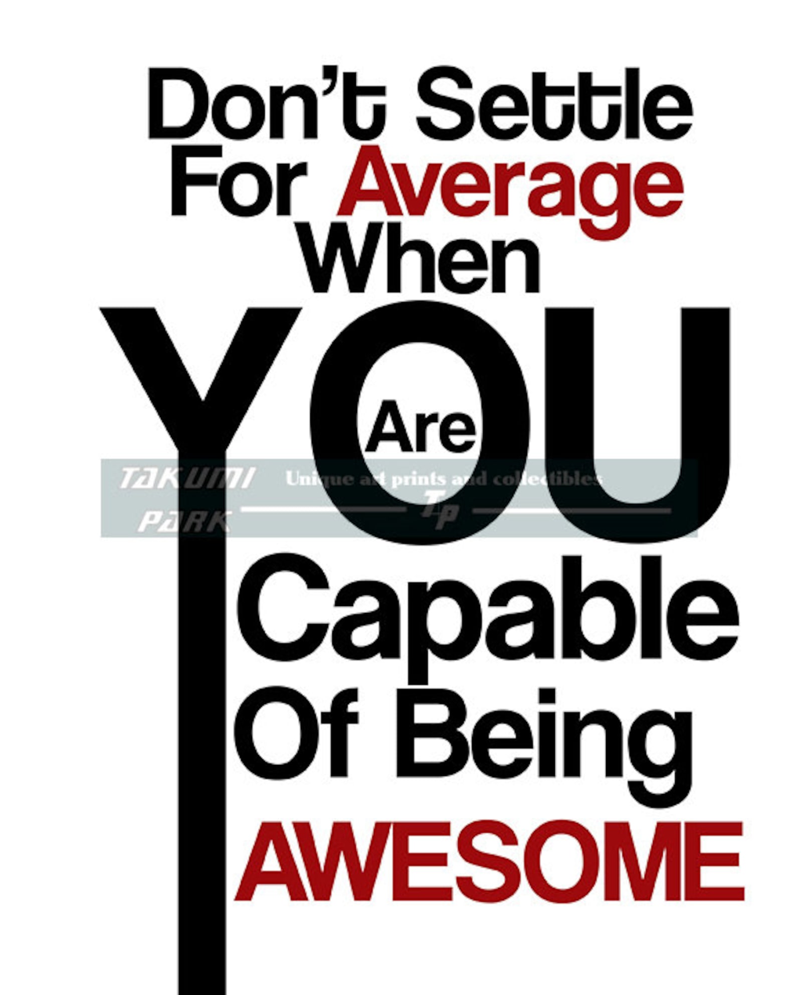 You Are Capable of Being Awesome Quote Art Print, Word Art, Modern ...