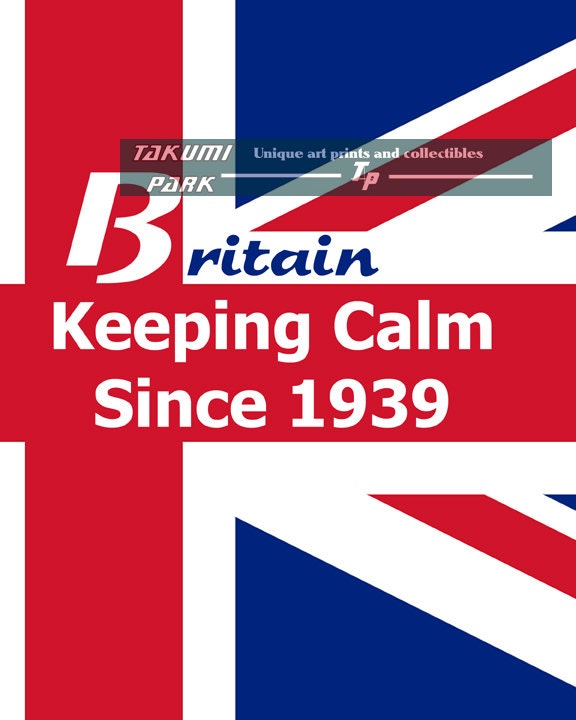 British Decor, Keep Calm and Carry on Art, Britain, Union Jack Poster ...