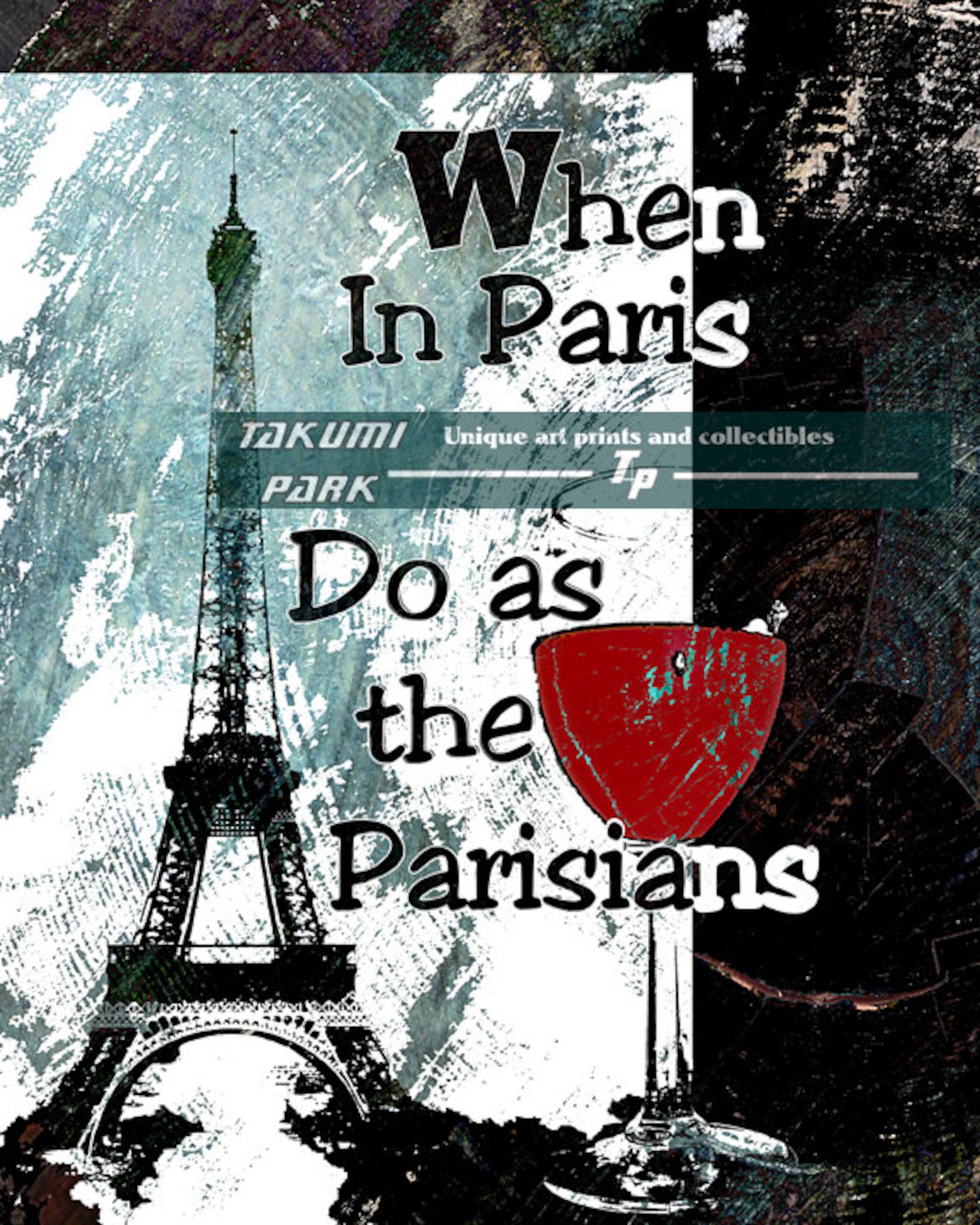 Paris Wall Art Quote, Eiffel Tower, 11x14 Photo Print, Wine Decor Word ...