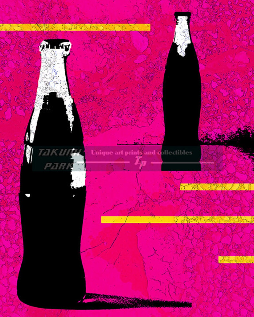 Pink and Yellow, Pop Art Print, Soda Pop Artwork, Modern Art Print ...