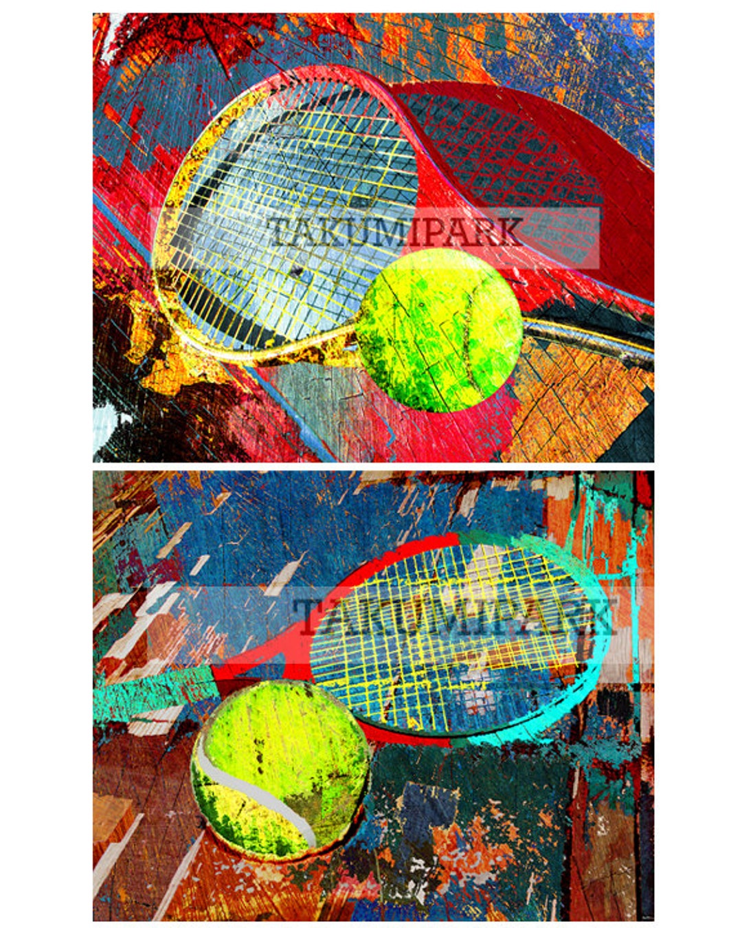 Tennis Art Set, Sports Wall Art Set, 2 Piece Tennis Photo Print, Gift ...