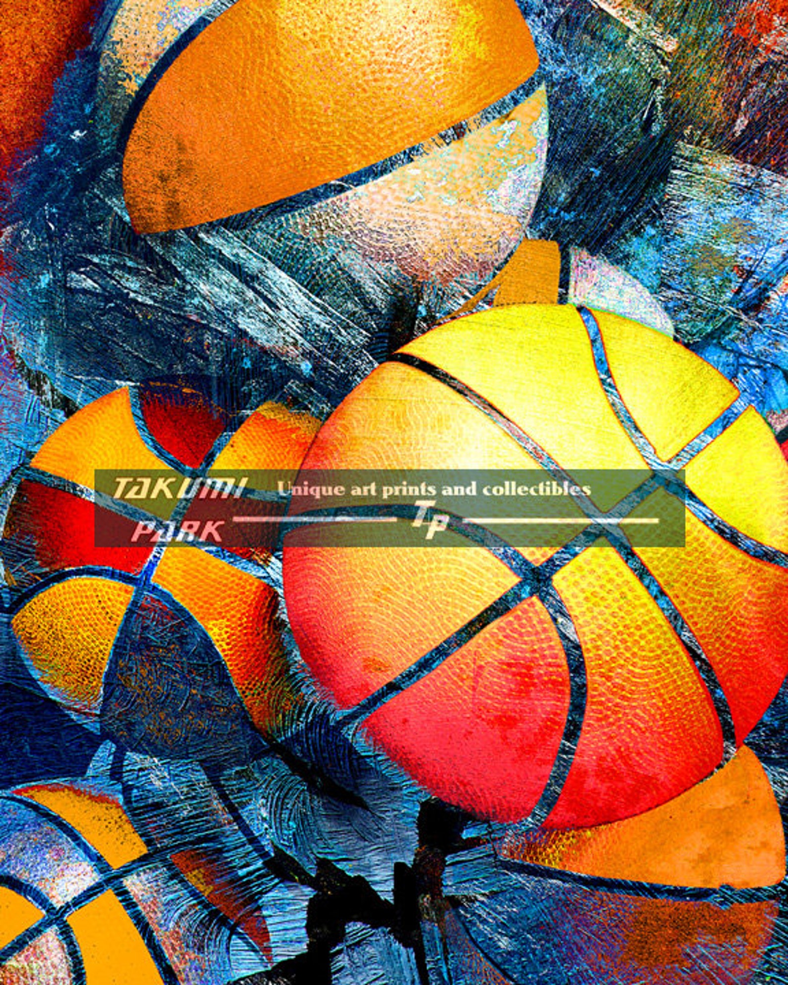 Colorful Urban Basketball Artwork, Unframed Photo Print, Mancave Art ...