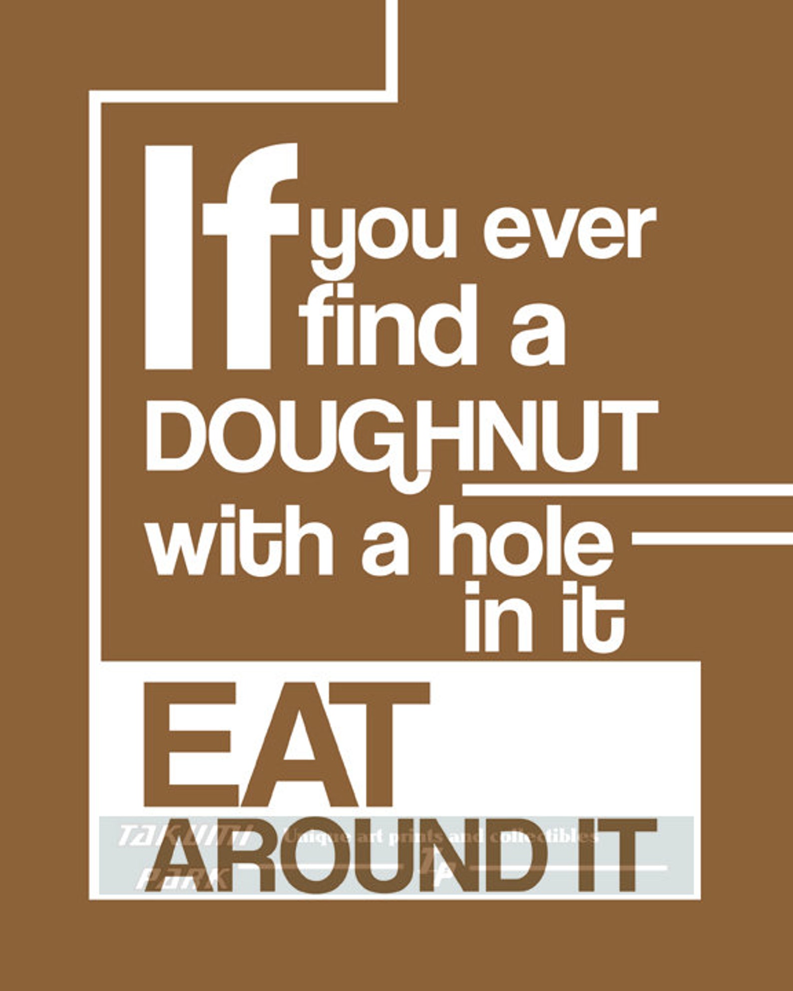 Doughnut Quote Art Print Bakery Decor Word Art Funny Quote - Etsy