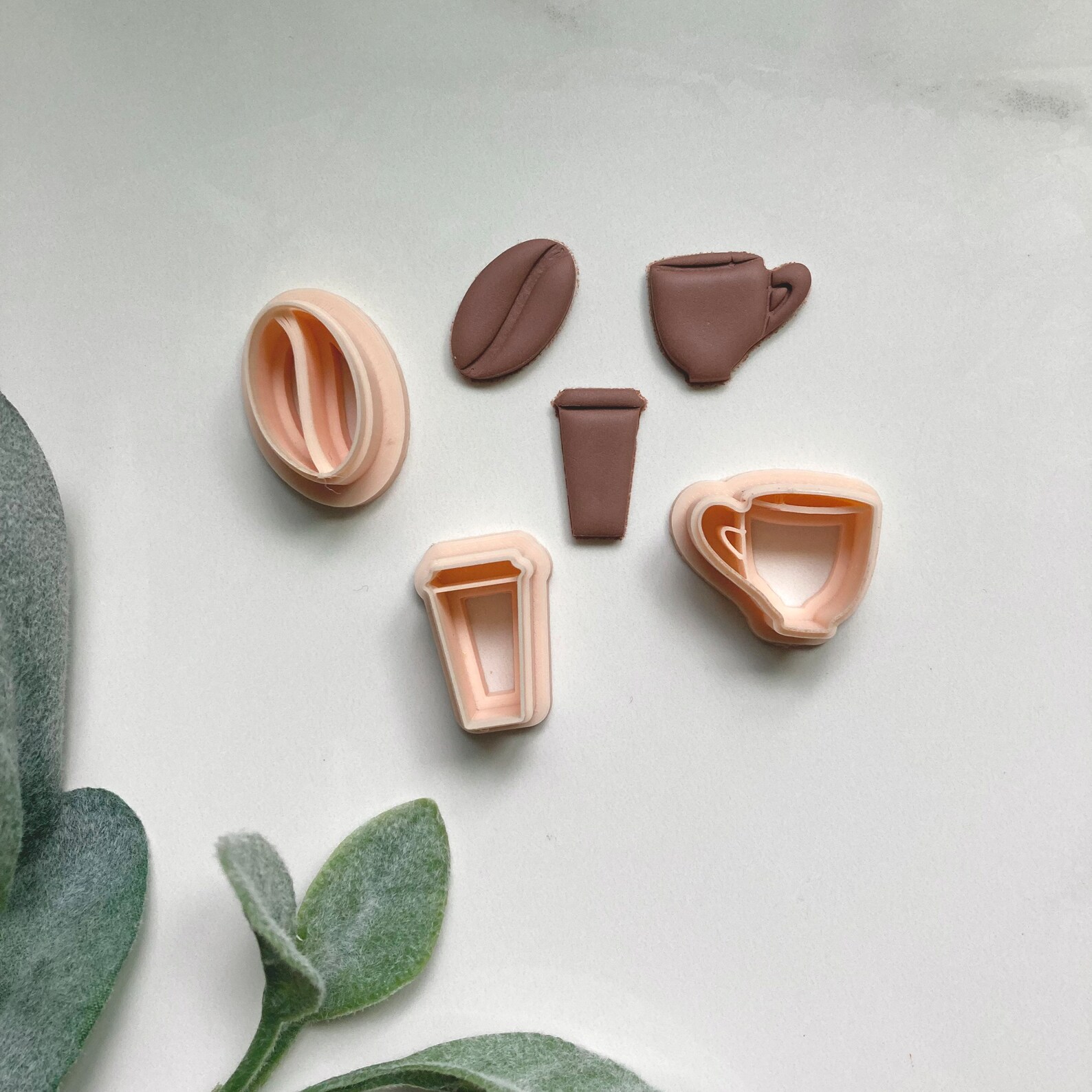 Coffee Theme Clay Cutter Set Latte Cup Coffee Bean Polymer - Etsy