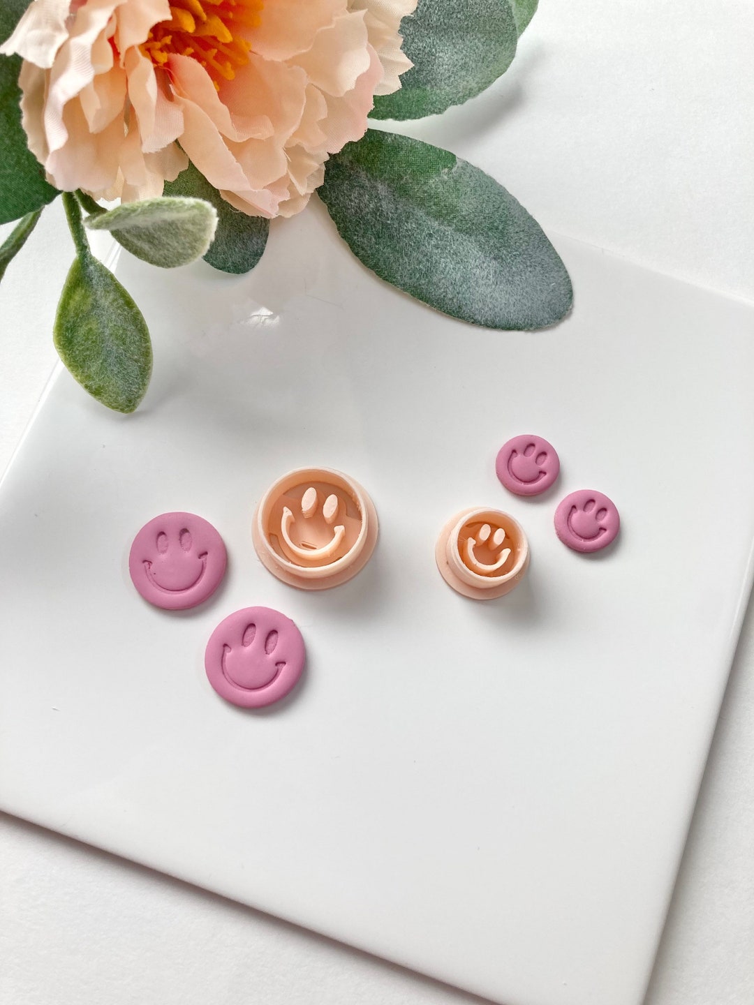 Smiley Face Embossed Clay Cutter for Polymer Clay Earring Making ...