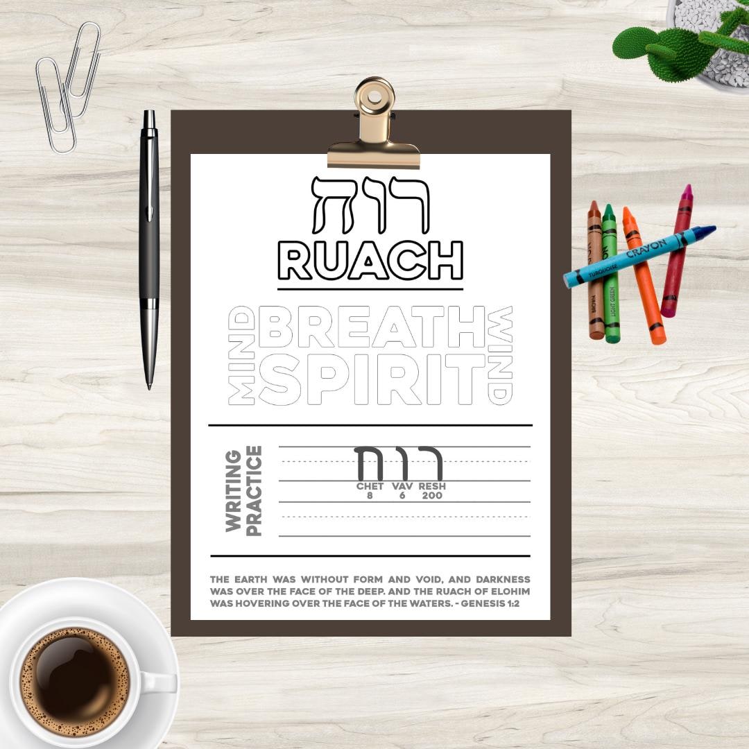 Hebrew Word Study Worksheet Ruach - Etsy