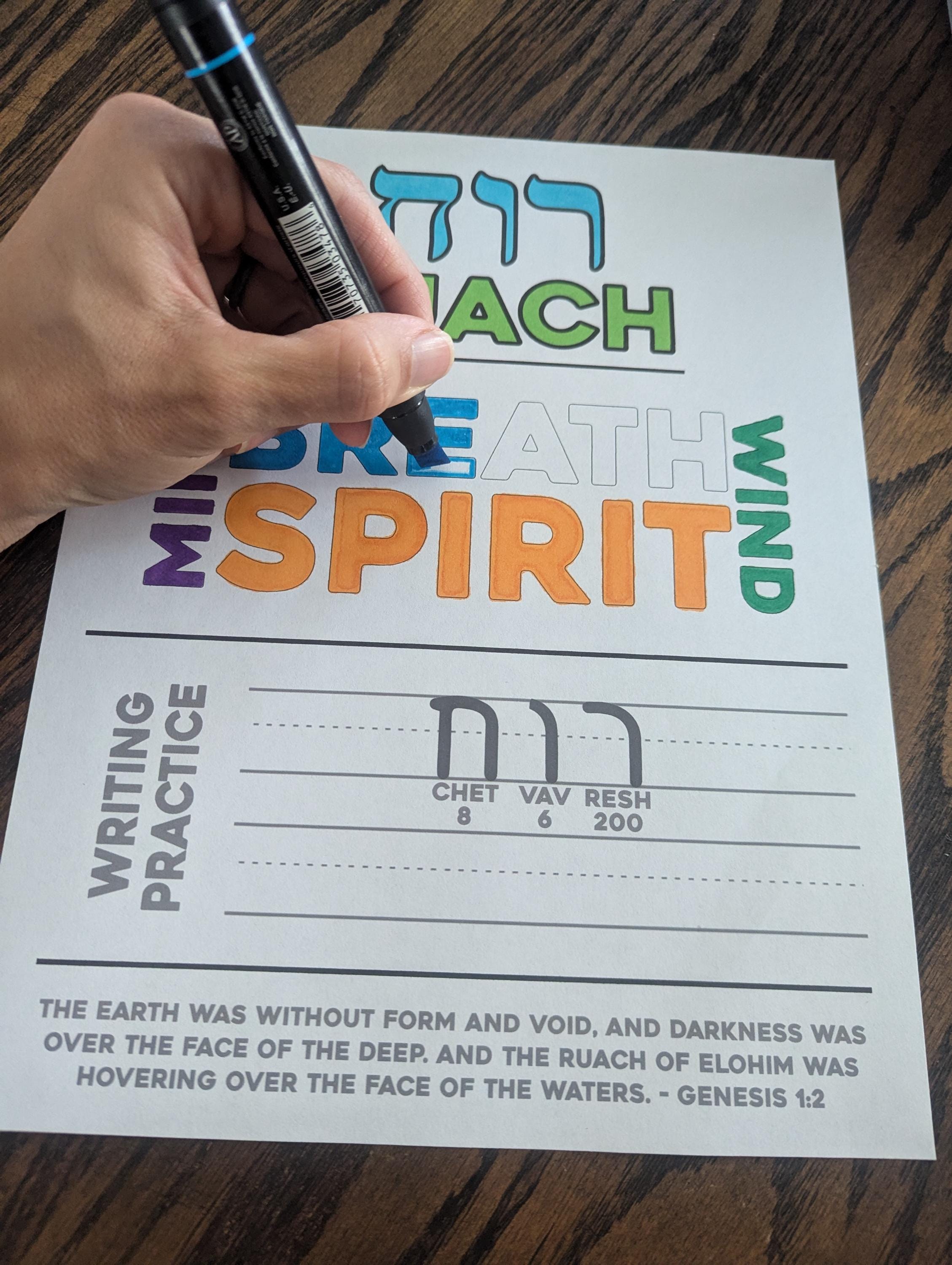 Hebrew Word Study Printable Coloring Worksheets - Ruach and Shalom - Etsy