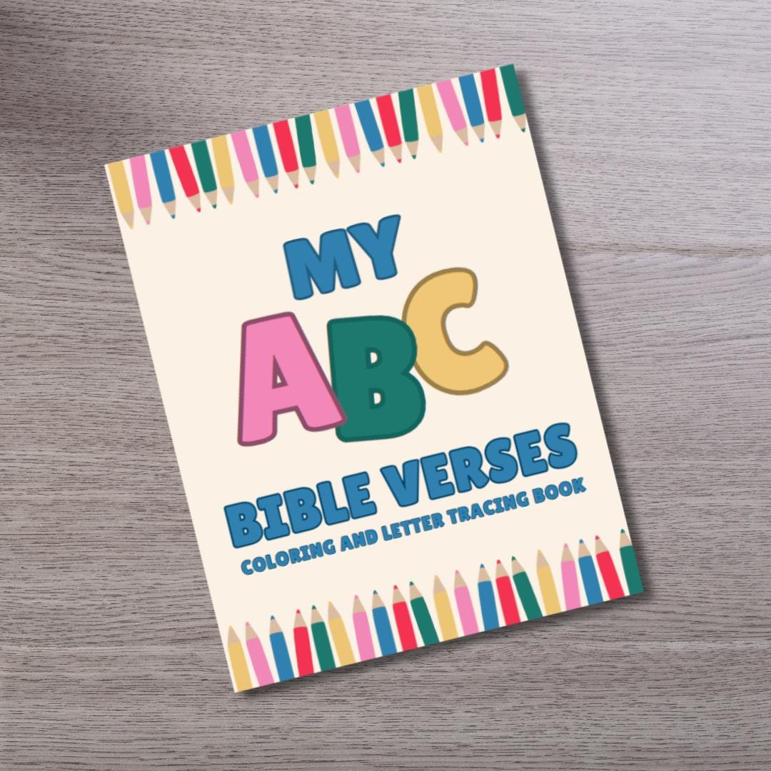 My ABC Bible Verses Coloring and Letter Tracing Book - Etsy
