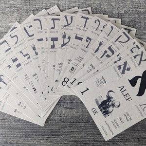 Hebrew Alphabet Flashcards - Etsy