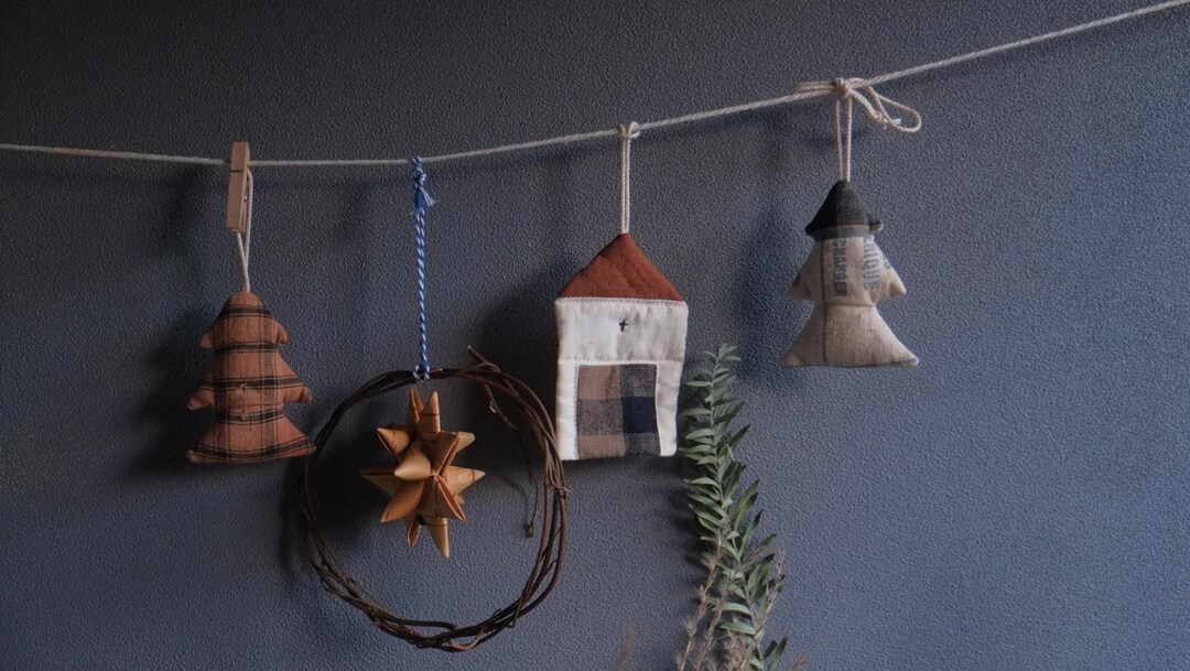 Christmas Ornament Made by Japanese Vintage Fabric(sone Set of 3 Pieces ...