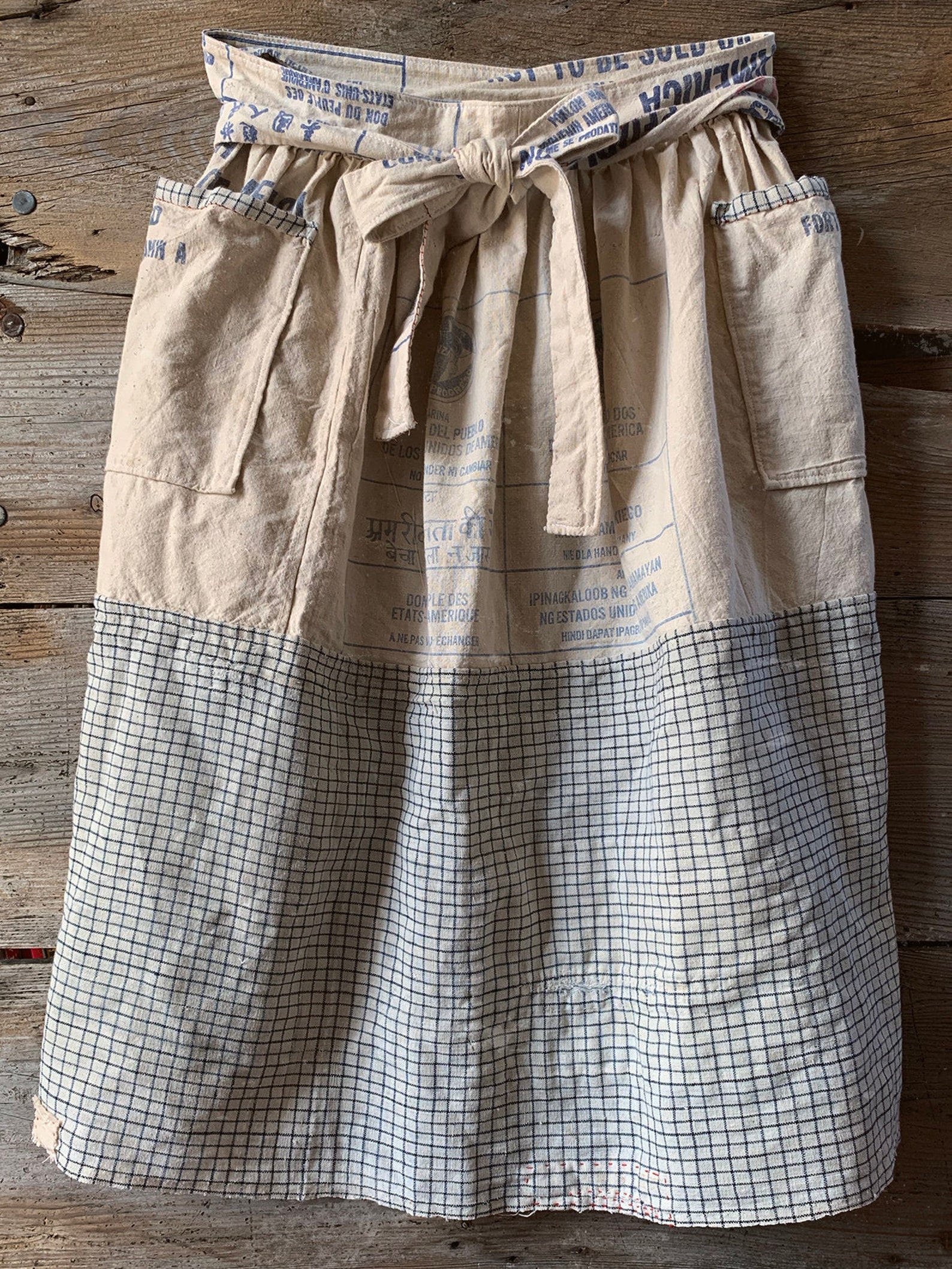 Japanese Boro & Grain Sack Sashiko Apron - Etsy