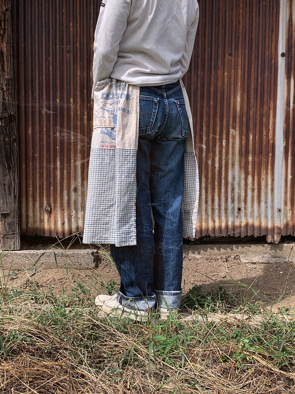 Japanese Boro & Grain Sack Sashiko Apron - Etsy