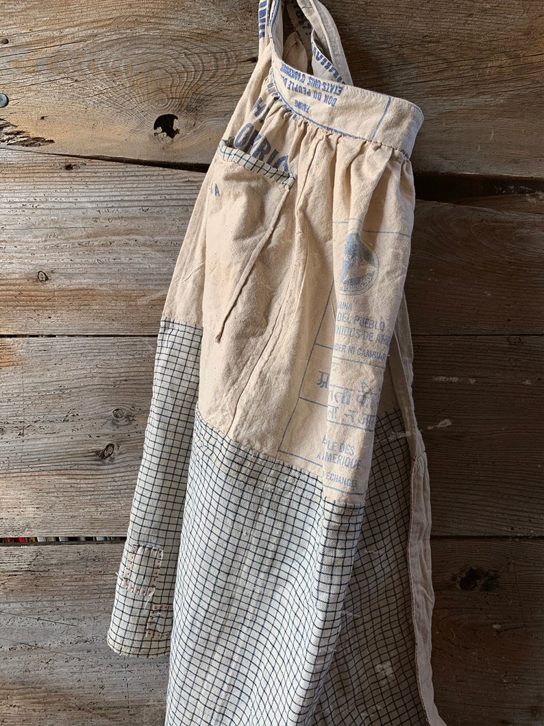 Japanese Boro & Grain Sack Sashiko Apron - Etsy