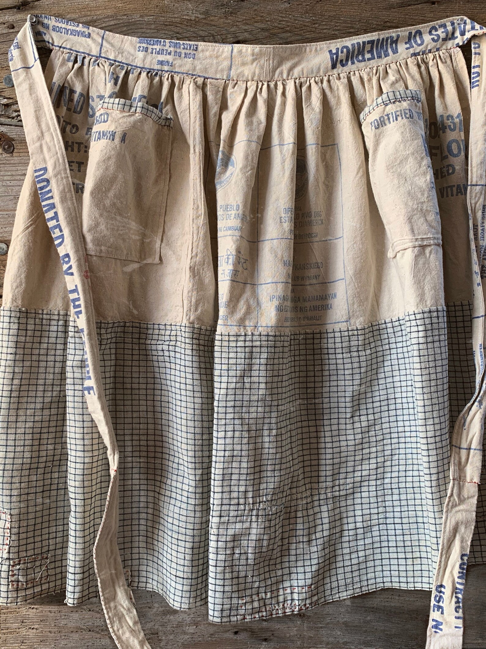 Japanese Boro & Grain Sack Sashiko Apron - Etsy