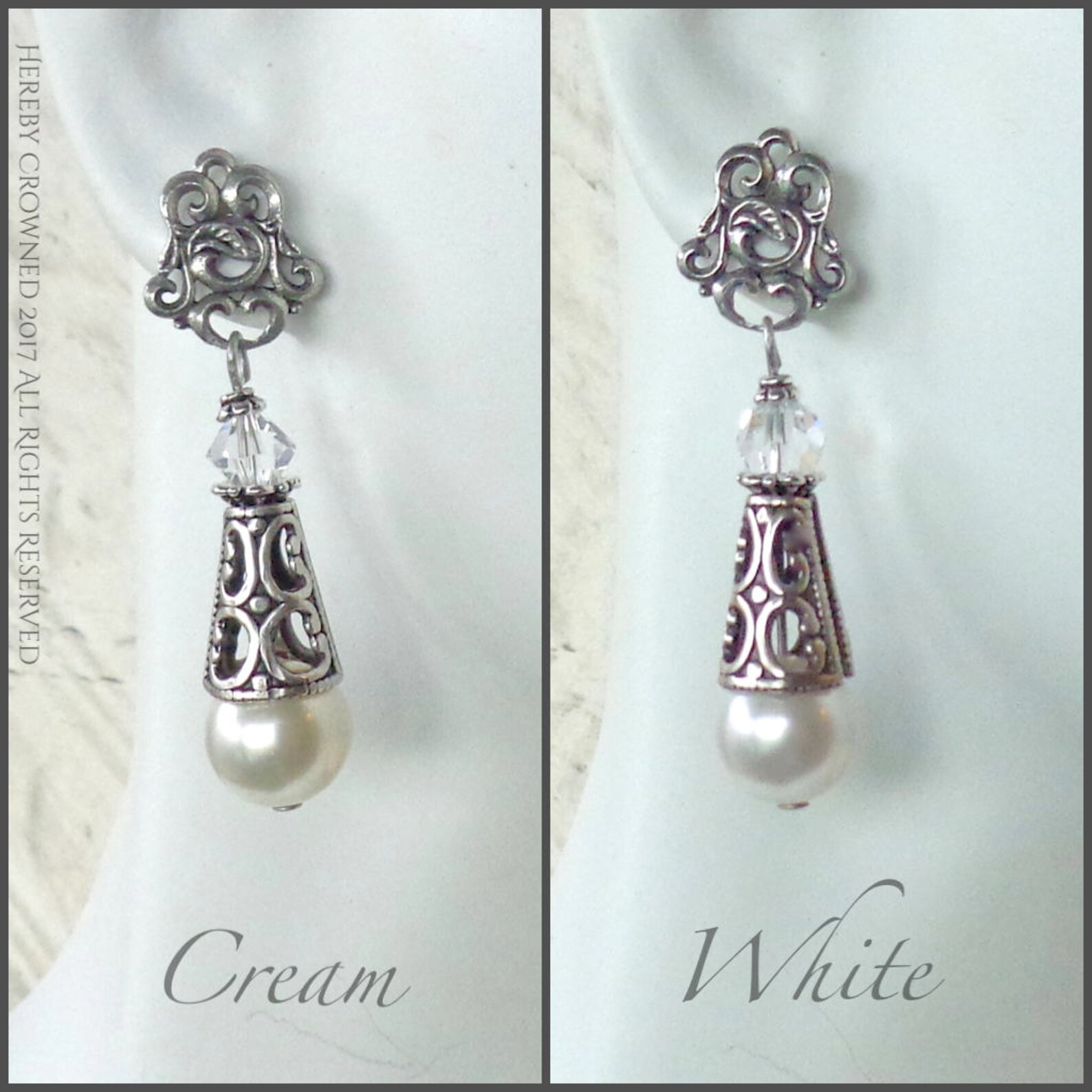 Miranda Earrings - Gothic, Victorian, Art Nouveau Inspired, Bridal ...